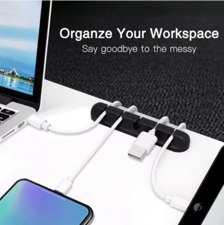 Cable Organizer Silicone USB Cable Winder Desktop Tidy Management Clips Cable Holder for Mouse ...