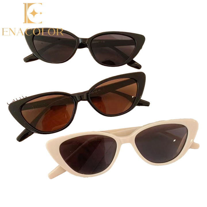 Enacolor Pink Sweet Girl Cat Eyes Sunglasses Women Eyeglasses New ...