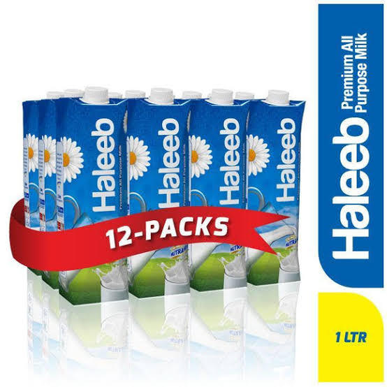 HALEEB UHT Full Cream Milk - 1LTR Carton (12) - Fresh Taste, Long Shelf ...