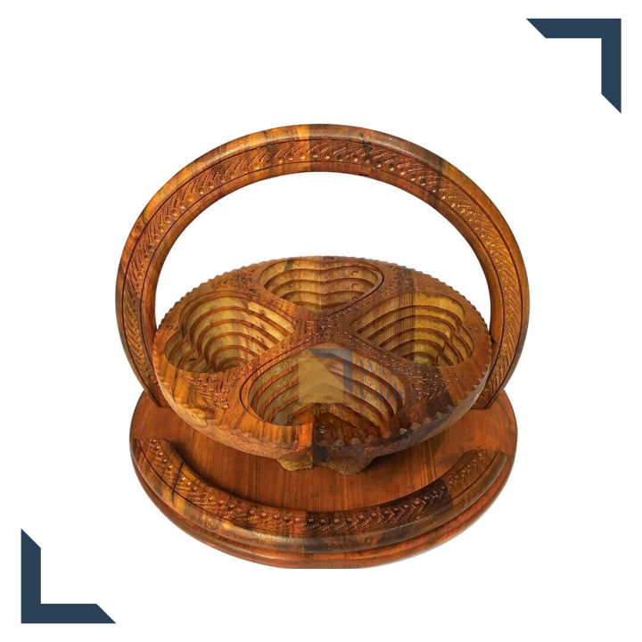 Wood Valley-Dry Fruit Serving Spring Tray-Wooden Dry Fruit-Wooden ...