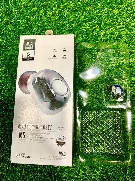 M5 Single Wireless Bluetooth Hand Free Stereo Earphones White bluetooth ...