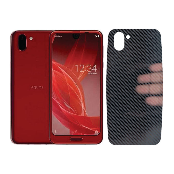 Sharp Aquos R2 Back Paper OB Carbon01 Sami-Transperent Sheet Anti-stain ...