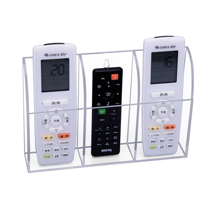 3 Slot Clear Acrylic Wall Mounted Desk TV Air Conditioner Remote ...
