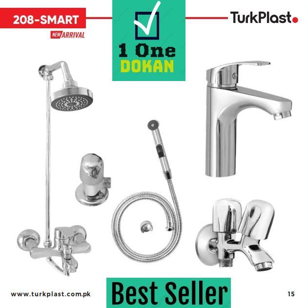 Turk Plast Complete Bath Set Wall Mounted shower set /Bathroom wall ...