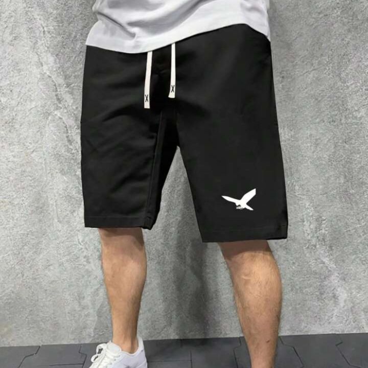 Eagle sticker simple Black short nikar for Men's | Daraz.pk