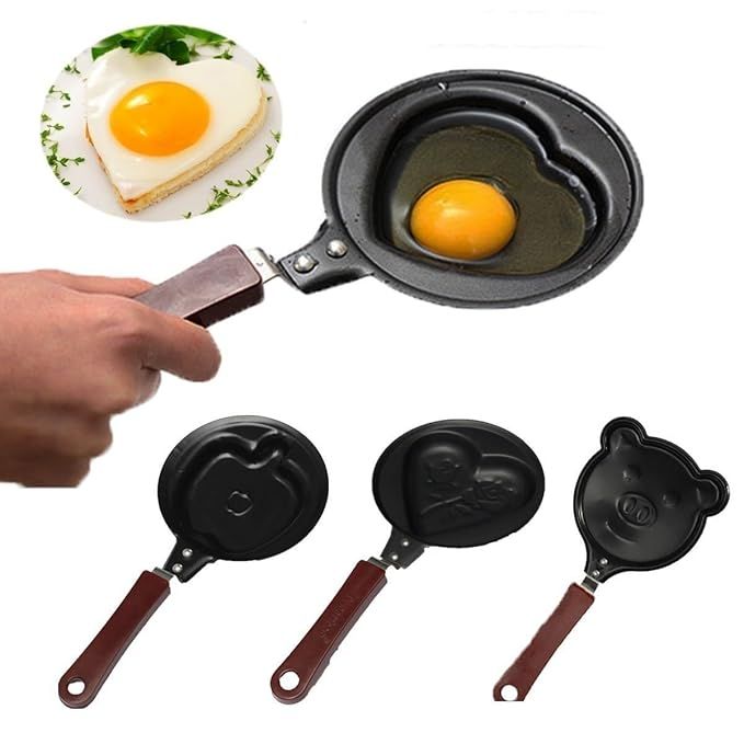 1 Pc - 12cm Different Shape Frying Pan Cook Up Some Love Non Stick Mini ...