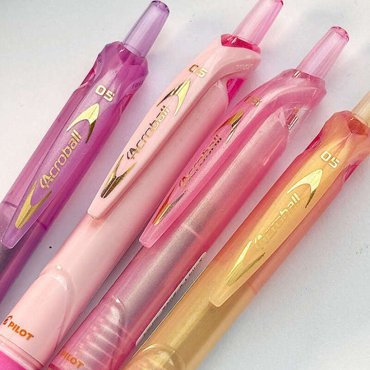 Japan PILOT Pink Gold Smooth Ballpoint Acroball Press Middle Oil Pen ...