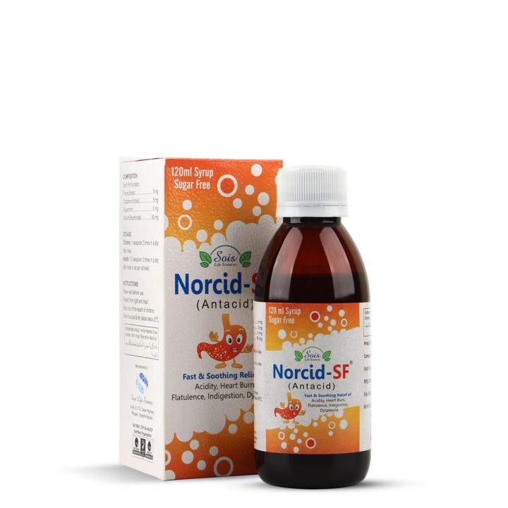 Norcid Sugar Free Syrup - Acidity, Stomach Pain, Excess Gas, Diabetic ...