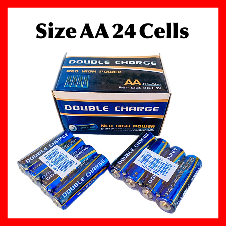 24 Pcs Double Charge Heavy Duty Cells AA Size 1.5V Battery Cell For ...