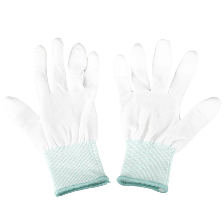 1 Pair ESD PC Computer Working Anti-skid Anti Skid Anti-static White Gloves New | Daraz.pk