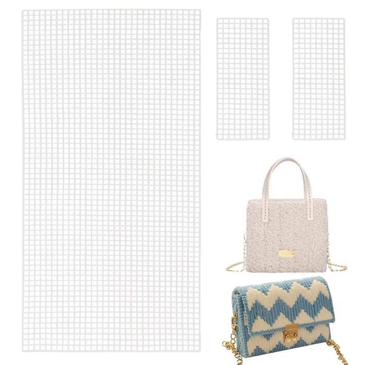 Handbag Accessories Plastic Bag Mesh Grid White Blank Mesh Canvas Bag ...