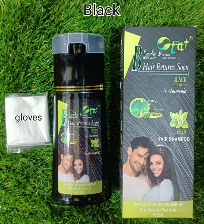 Black Hair Color dye Shampoo Only 5min Brown Hair Returns Soon 200 ML ...