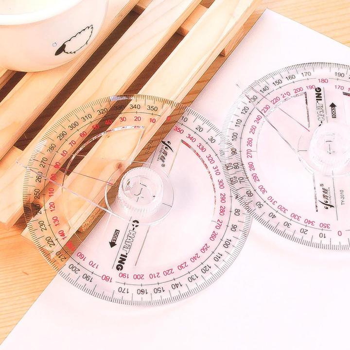 Plastic 360 Degree Protractor with Swing Arm Math Protractors for Angle ...