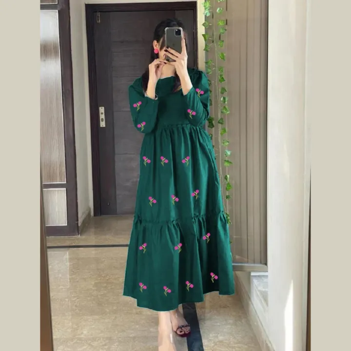 Orchid Embroided Long Maxi Frock | Daraz.pk