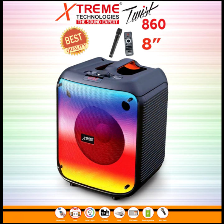 XTREME TWIST 860 – 8-Inch Portable Bluetooth Party Speaker with ...