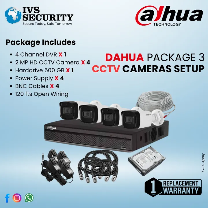 Dahua 4 Cameras Package, Dahua 4 Cameras Setup, 4 Cameras Setup 4 Cctv ...