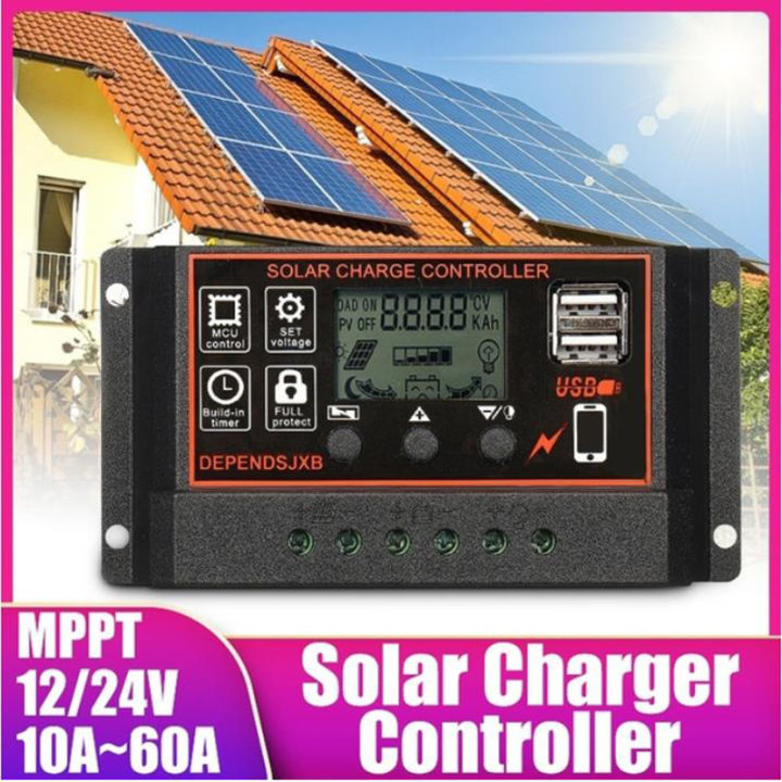 10A-60A PWM12V/24V Solar Charger Controller USB Dual Solar Panel Regulator Jing | Daraz.pk