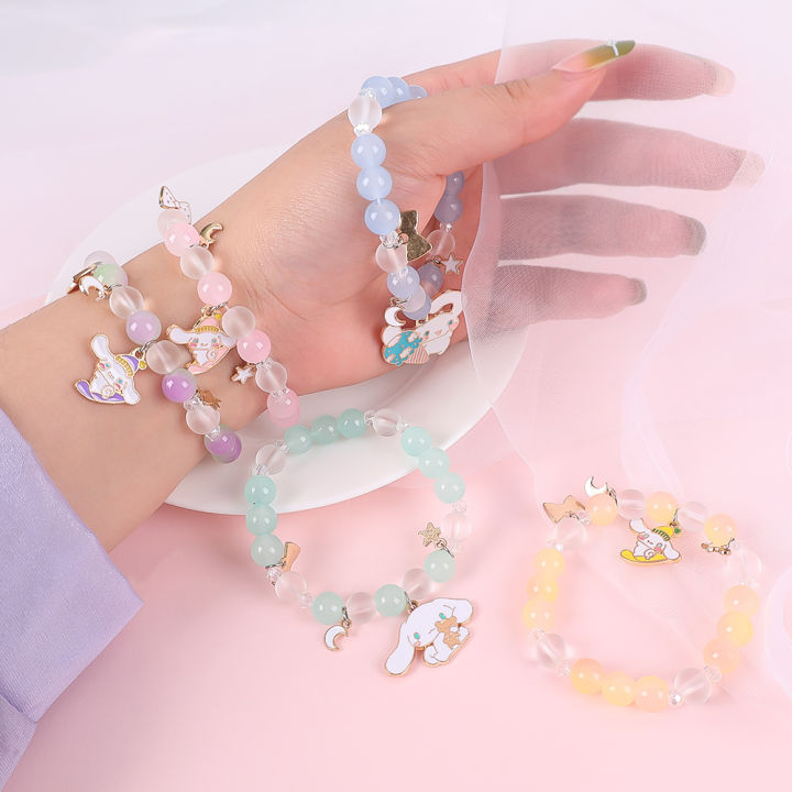 Teenage Cartoon Sanrio Beaded Crystal Bracelet Cute Sweet Jk Soft Girl ...