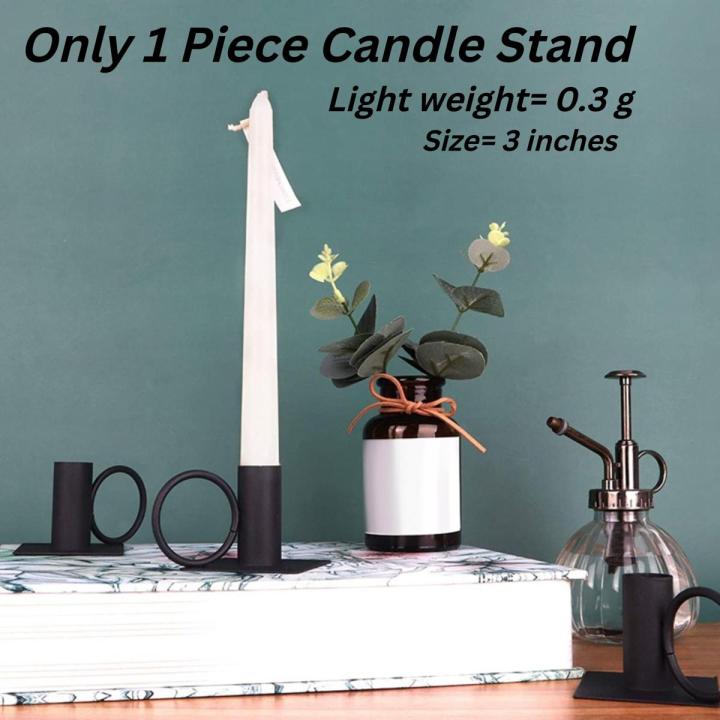 one piece Candle Holder,Taper Candle Holders,Black Metal Candlestick ...
