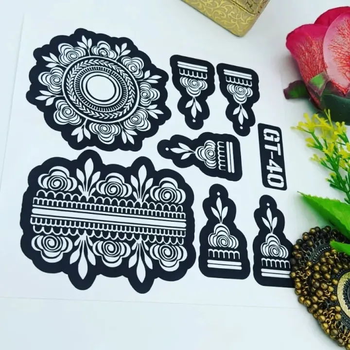 MehndiArt mehndi sticker full arabic tikki kalai designs, mehndi ...