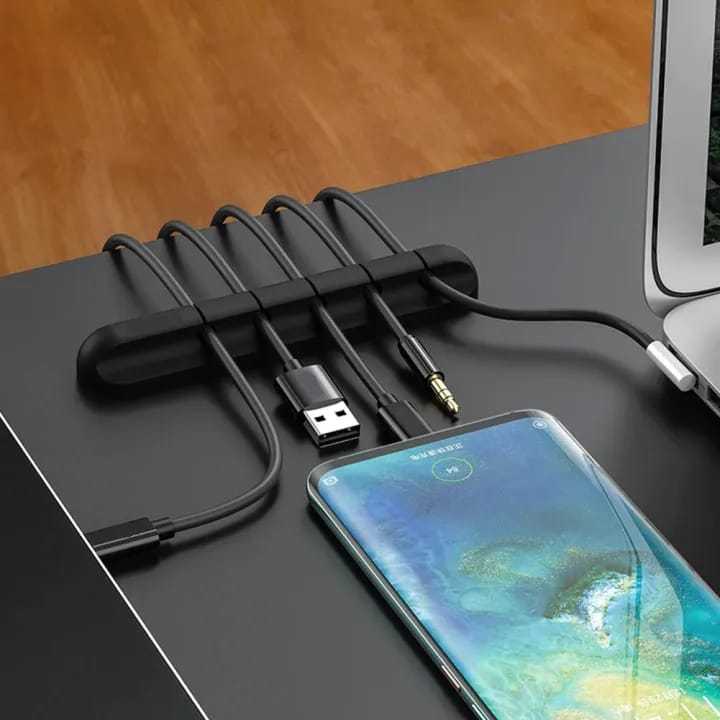 A.M 5 Holes Silicone Cable Organizer, Round Cable Wire Winder, Desktop ...