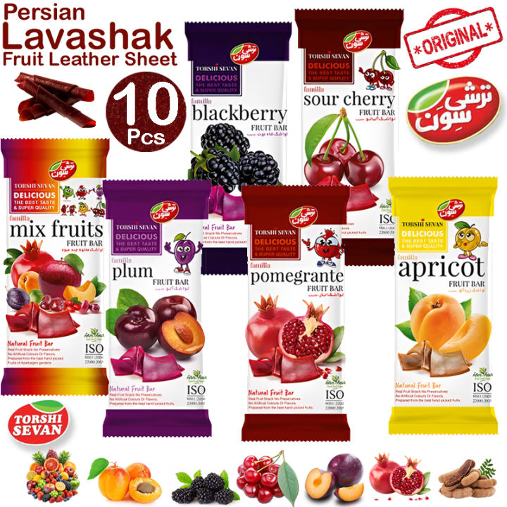 10 Pcs Set Torshi Sevan Original Persian Lavashak Fruit Leather Sheets ...