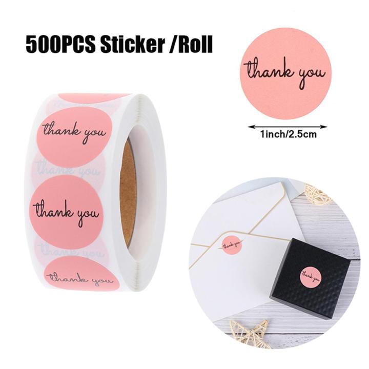 500pcs Thank You Stickers 1inch Pink Stickers for Labels Festival ...