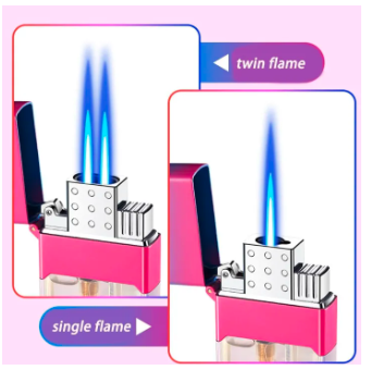 Double Flame Refillable Gas Stove Lighter – Stylish and Durable Torch ...
