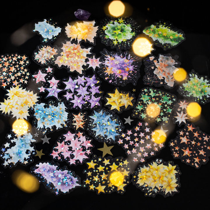 Panda Online 10PCS A Starry Sky Series PET Waterproof Stickers Journal ...