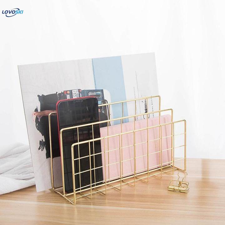 File Folder Sorter Iron Book Support Stationery Binder Book End Desk ...