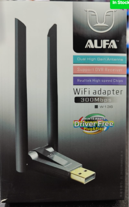 Alfa W136 Dual Antenna 300Mbps WiFi USB Adapter – High-Speed Wireless ...