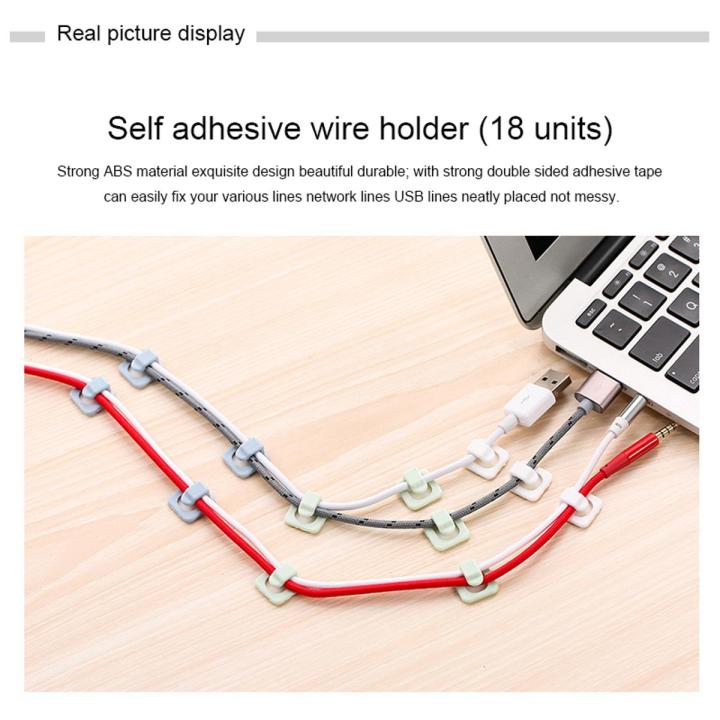 （New）18pc Fixing Clamp Table Top Wall Wire Fixing elf-adheive Wire Clip ...