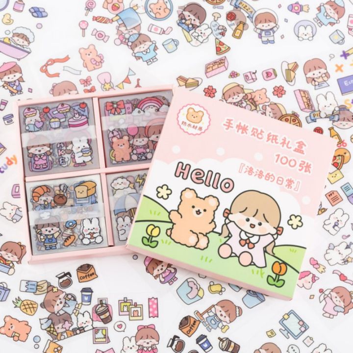 Lolo's Daily Life Series Cute Cartoon Girl PET Waterproof Stickers ...