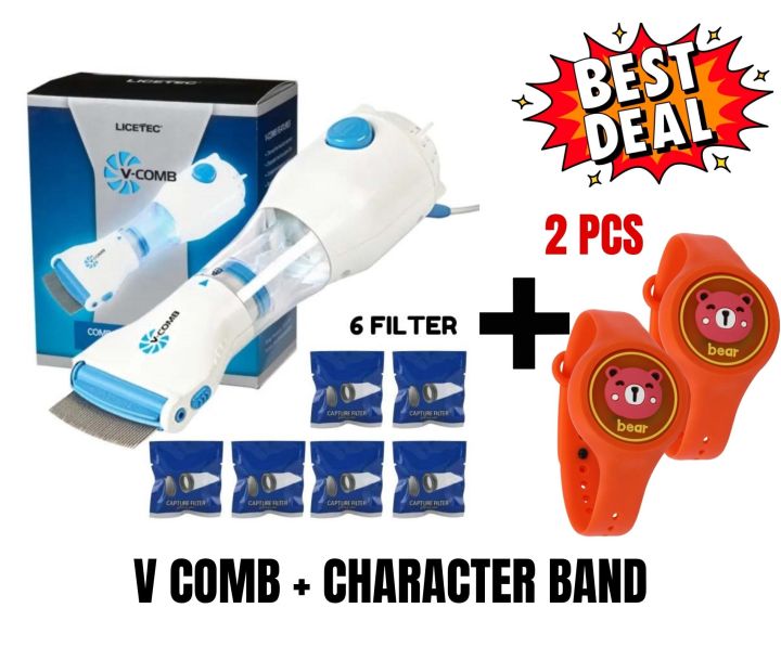 V Comb, Anti Lice Electric Comb, Head Lice Machine with Filters, Lice ...