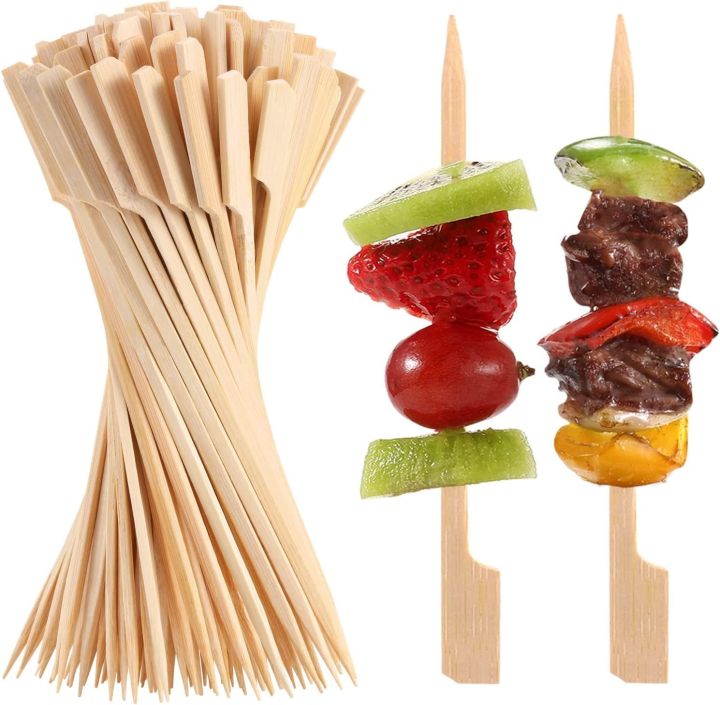 Bamboo Skewers, Bamboo Wood Paddle Picks, Wide Flat Paddle Bamboo Wood ...