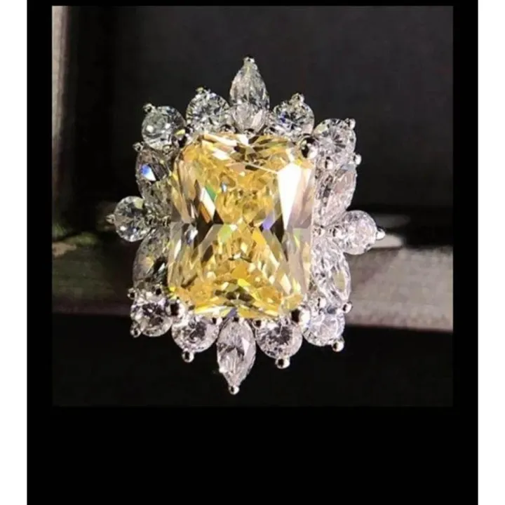 Champagne color crystal ring for women 2023personalized engagement ...
