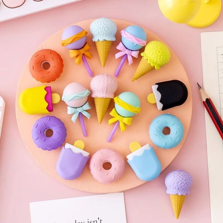 Donut Eraser Set – Fancy Erasers for Girls (Pack of 4) | Cute ...