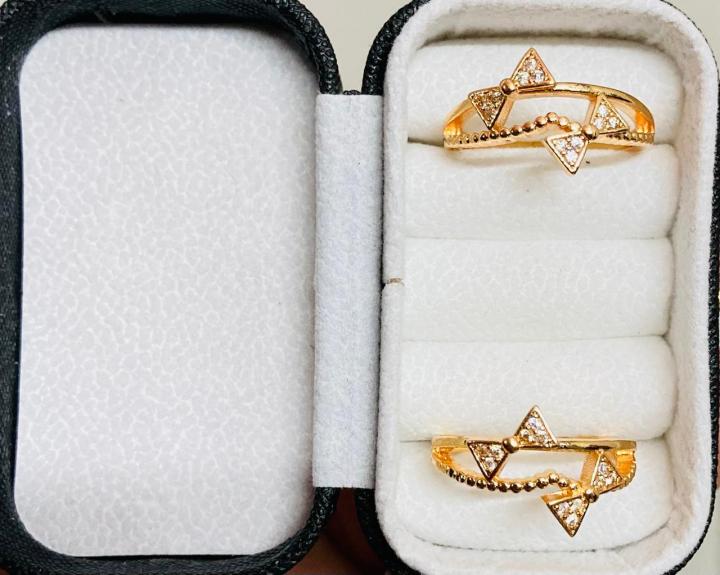 PALH Geometric Elegance Gold Ring: Modern Sophistication | Daraz.pk