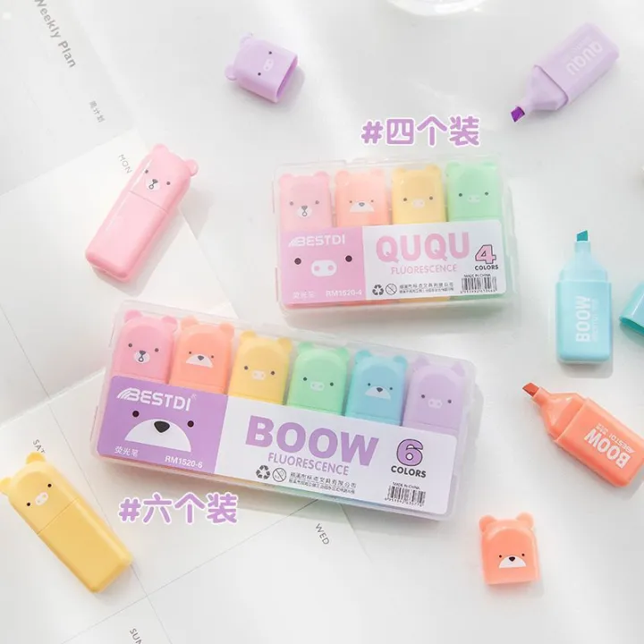 Highlighter, high-value fluorescent marker, color marker, light color ...