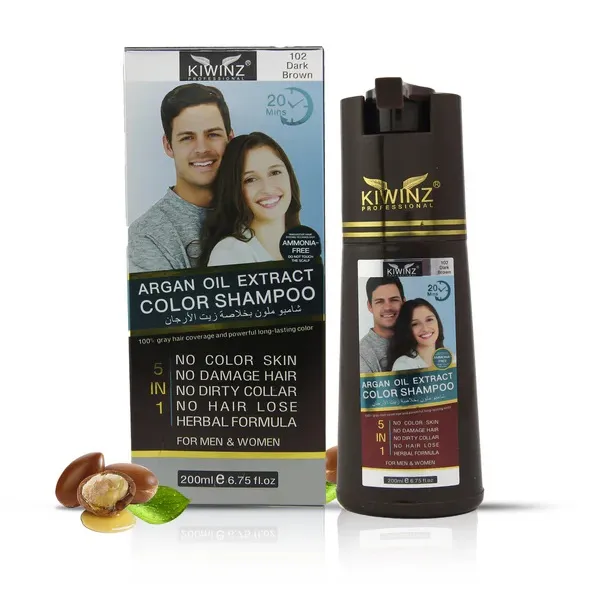 Kiwinz NewZealand Hair Color Shampoo For Men & Women 5 in 1 200 ML ...