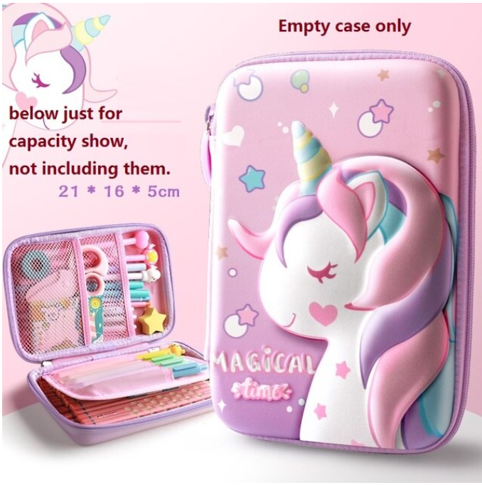 Fancy Unicorn Pouch Double Side 3D Cartoon Designed Hardtop Capacity ...