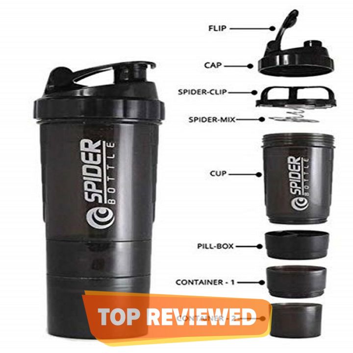 SPIDER BOTTLE PROTEIN & MULTI PURPOSE SHAKER WITH 2GO SOLUTION Strauss ...