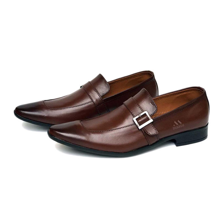 Maazu Pure Leather Shoes For Men- Color Brown | Daraz.pk