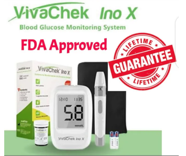 Vivachek Ino-X Glucometer with 10 free strips, 10 lancet prickers free ...
