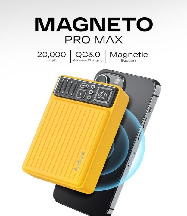 Audionic® Magneto Pro Max Wireless Powerbank | 20000 mAh Power bank ...