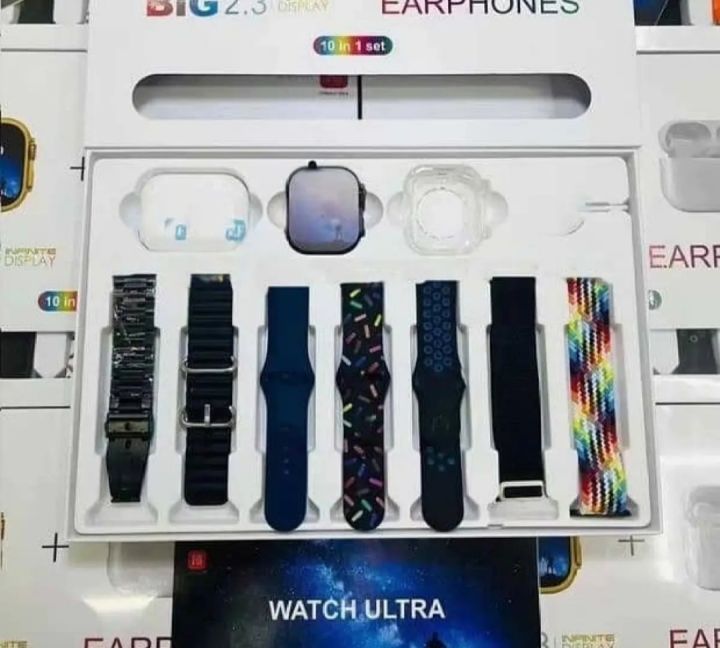 I20 Ultra Max suit Smart Watch 10 in 1 box 2.3inch large screen with 7 ...