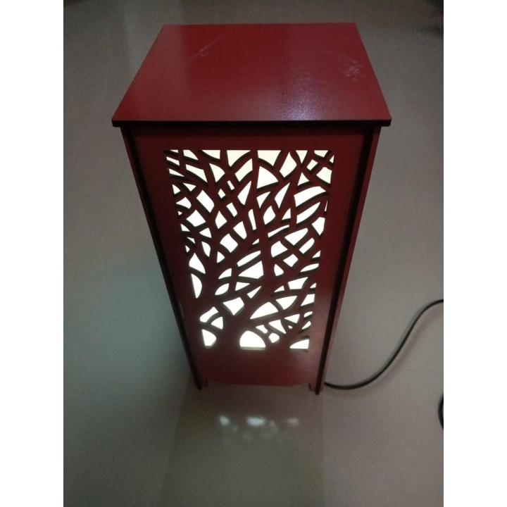 Table Lamps, Wooden MDF sheet, Red Color, Unique Sides, Tree | Daraz.pk