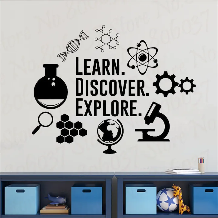 Science Wall Decal Learn Discover Explore Chemistry Classroom Sign ...