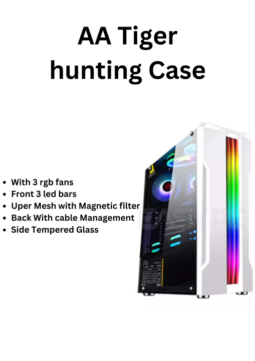 AA Tigers Hunting RGB Case With RGB FANs | Daraz.pk