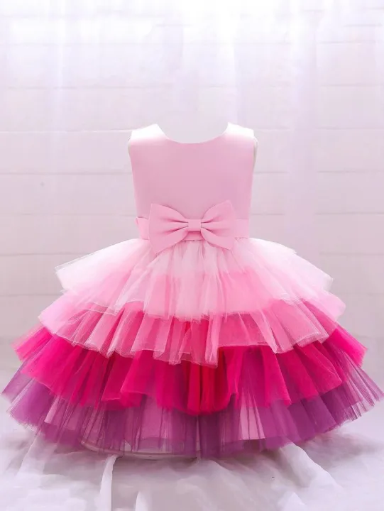 Rainbow design Net frill/flare fairy frock for girls aged 1-8 years.- 4 ...